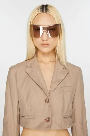 Acne Studios Logo Charm Shield Frame Sunglasses