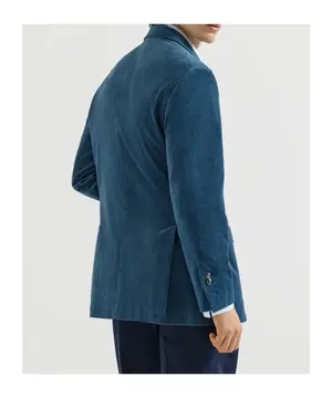 Brunello Cucinelli Effect Cotton Velvet Tailor Blazer With Peak Lapels