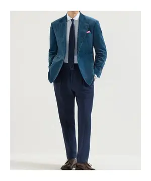 Brunello Cucinelli Effect Cotton Velvet Tailor Blazer With Peak Lapels