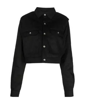 Rick Owens Cropped Jacket With Cutout Sleeves