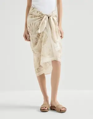 Brunello Cucinelli Silk Satin Mediterranea Sarong