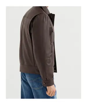 Brunello Cucinelli Nappa Leather Outerwear Jacket With Thermore Padding