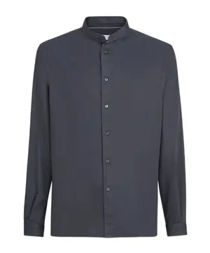 Brunello Cucinelli Mandarin-collar Garment-dyed Shirt