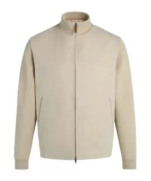 TOD'S Zip-up Bomber Jacket - Beige