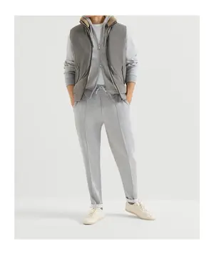 Brunello Cucinelli Waxed Techno-cotton Down Vest With Detachable Hood
