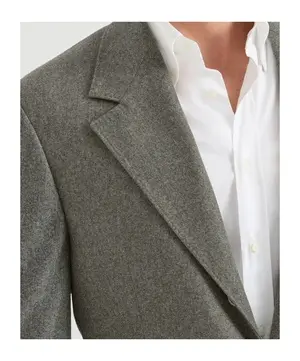 Brunello Cucinelli Virgin Wool Flannel Cavallo Tailor Blazer With Metal Buttons