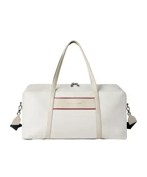 Brunello Cucinelli Brunello Cucinelli Cotton And Linen Canvas Travel Bag With Logo Silver