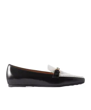 TOD'S Two-tone Leather Loafers With Gold Hardware