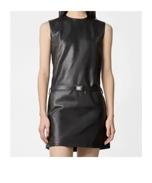 TOD'S Belted Leather Mini Dress