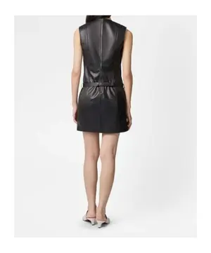 TOD'S Belted Leather Mini Dress