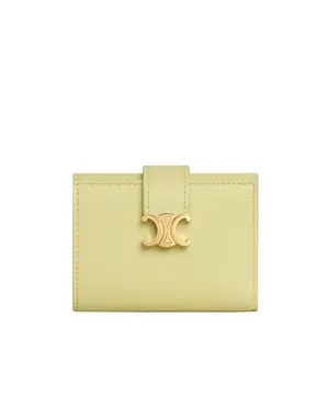 Celine Fine Strap Wallet Nino In Supple Grained Calfskin - Citrus