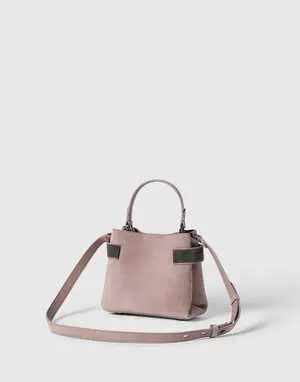 Brunello Cucinelli Essence Small Top-handle Bag In Suede With Precious Bands