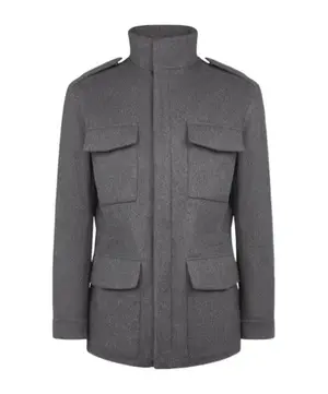 TOD'S Field Jacket In Wool Drap - Black
