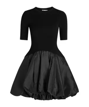 Simkhai Kenny Ribbed-knit And Shell Mini Dress