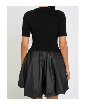 Simkhai Kenny Ribbed-knit And Shell Mini Dress
