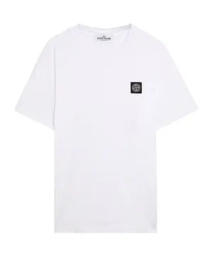 Stone Island Logo-appliquéd Cotton T-shirt - White