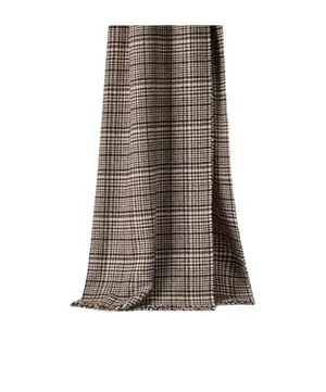 Brunello Cucinelli Cashmere Prince Of Wales Scarf - Brown
