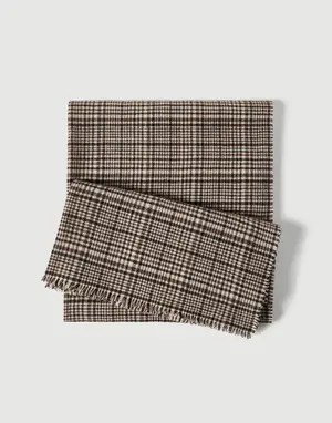 Brunello Cucinelli Cashmere Prince Of Wales Scarf - Brown
