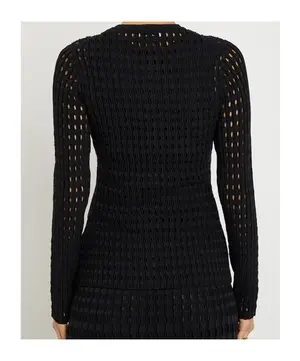 Simkhai Mabel Textured Cut-out Knit Top