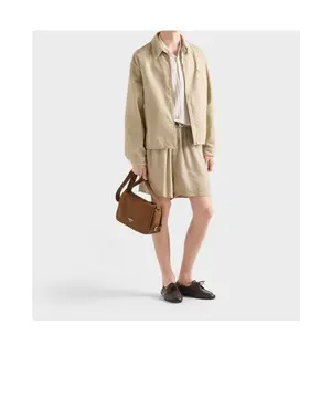 Prada Nubuck Leather Shoulder Bag - Cocoa Brown