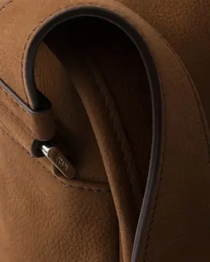 Prada Nubuck Leather Shoulder Bag - Cocoa Brown