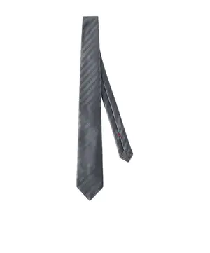 Brunello Cucinelli Silk Chevron Tie - Dark Gray