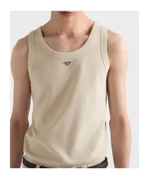 Prada Cotton Tank Top - Limestone