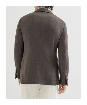Brunello Cucinelli Mouliné Virgin Wool Twill Deconstructed Cavallo Blazer