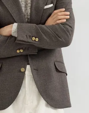 Brunello Cucinelli Mouliné Virgin Wool Twill Deconstructed Cavallo Blazer