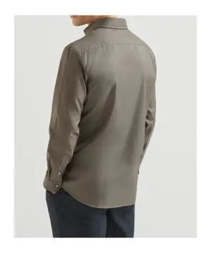 Brunello Cucinelli Garment-dyed Twill Shirt With Spread Collar