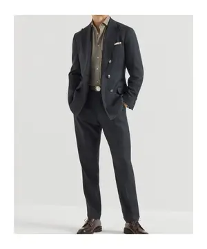 Brunello Cucinelli Garment-dyed Twill Shirt With Spread Collar