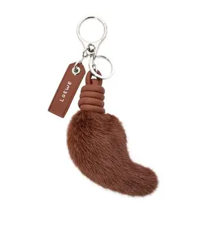 Loewe Lion Tail Charm In Mink And Calfskin Walnut