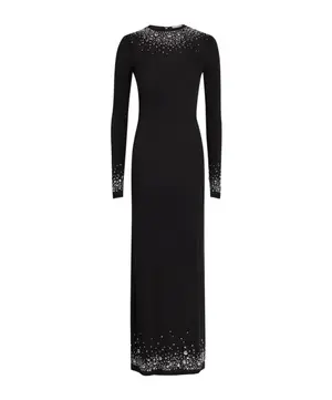 Rabanne Embellished Stretch-jersey Maxi Dress - Black