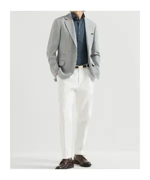 Brunello Cucinelli Wool, Alpaca And Silk Chevron Deconstructed Blazer