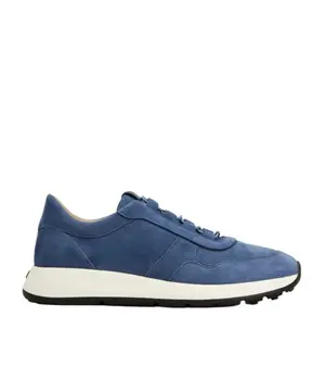 TOD'S Suede Lace-up Sneakers With Red Dot Heel Detail