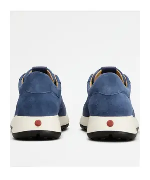 TOD'S Suede Lace-up Sneakers With Red Dot Heel Detail