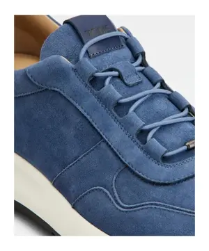 TOD'S Suede Lace-up Sneakers With Red Dot Heel Detail