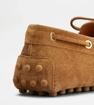 TOD'S Gommino Suede Loafers With Loop Laces - Brown