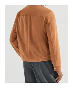 Brunello Cucinelli Suede Collared Jacket