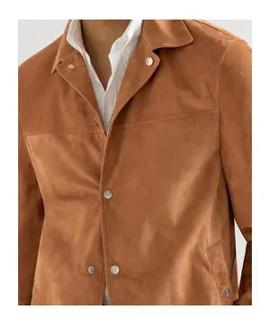 Brunello Cucinelli Suede Collared Jacket