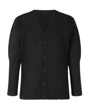 Issey Miyake Basics Panelled Plissé Cardigan