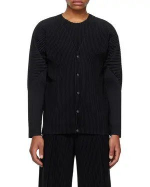Issey Miyake Basics Panelled Plissé Cardigan