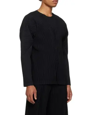 Issey Miyake Basics Panelled Plissé Cardigan