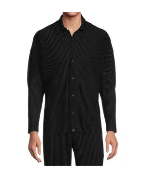Issey Miyake Basics Panelled Plissé Cardigan