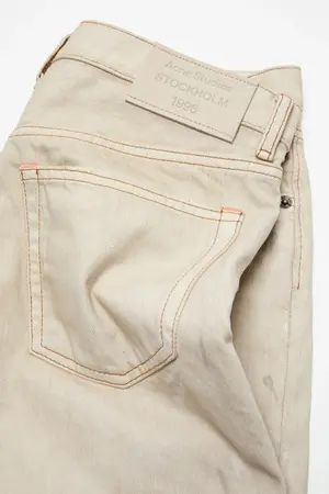 Acne Studios Light Wash Paint-splatter Denim Shorts