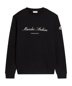 Moncler Logo-embroidered Cotton-blend Sweatshirt - Black
