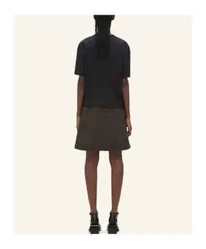 COURREGES Cropped V-neck T-shirt With Ac Logo