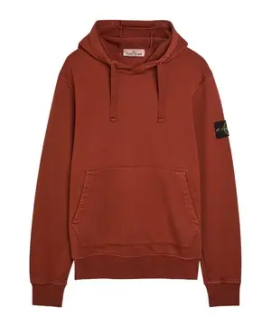 Stone Island Hooded Cotton Sweatshirt - Red