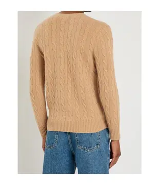 Polo Ralph Lauren Cable Knit Wool-cashmere Blend Sweater With Logo