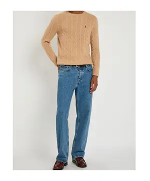 Polo Ralph Lauren Cable Knit Wool-cashmere Blend Sweater With Logo